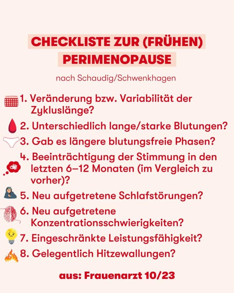 Checkliste Perimenopause der Deutschen Menopause Gesellschaft